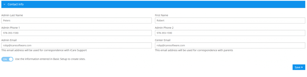 Basic-Set-Up-Add-Contact-Info - iCare Childcare Software