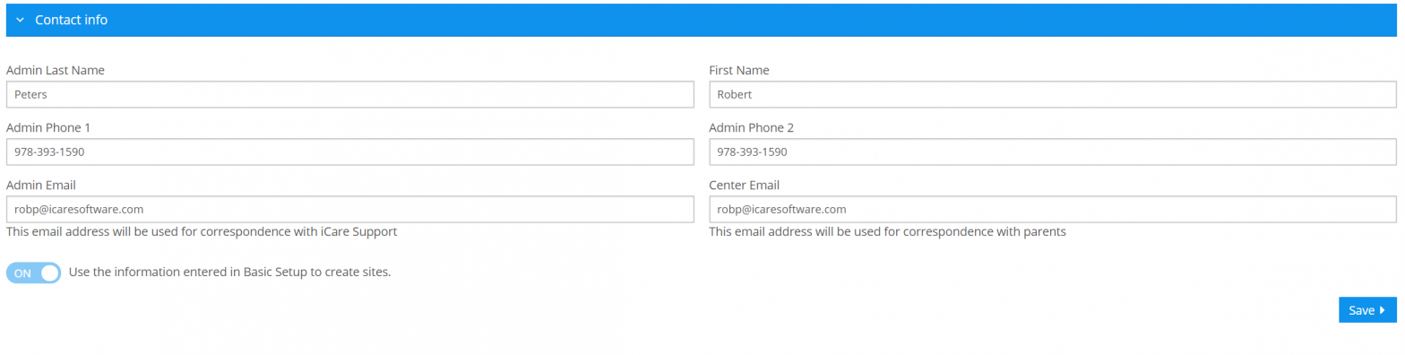 Basic-Set-Up-Add-Contact-Info - iCare Childcare Software