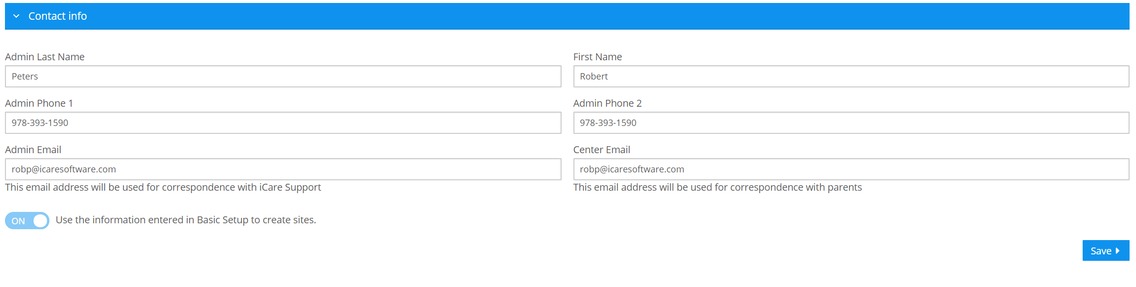 Basic-Set-Up-Add-Contact-Info - STAGING: iCare Childcare Software