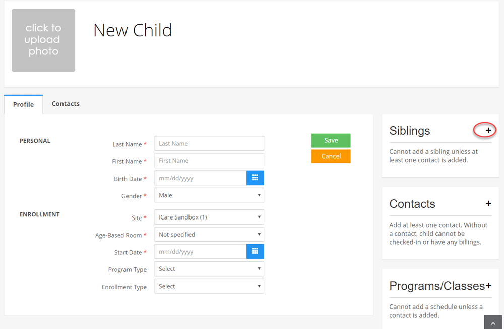 adding-children - STAGING: iCare Childcare Software
