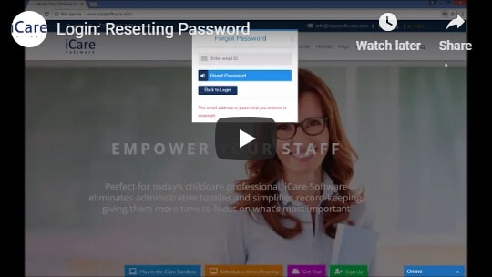 LOGIN-Resetting-Password - iCare Childcare Software