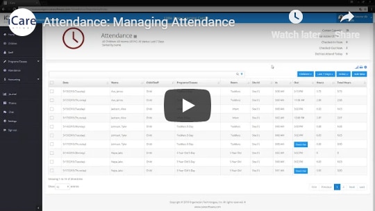Managing-Attendance - STAGING: iCare Childcare Software