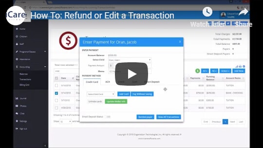 Refund-or-Edit-Transaction - iCare Childcare Management Software